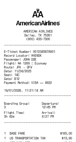 United Airlines Baggage Receipt Generator - Template & Editor