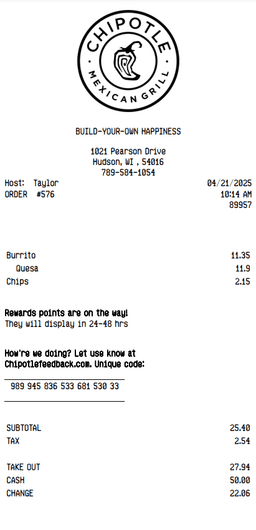 Restaurant receipt generator - Create restaurant receipt from multiple ...