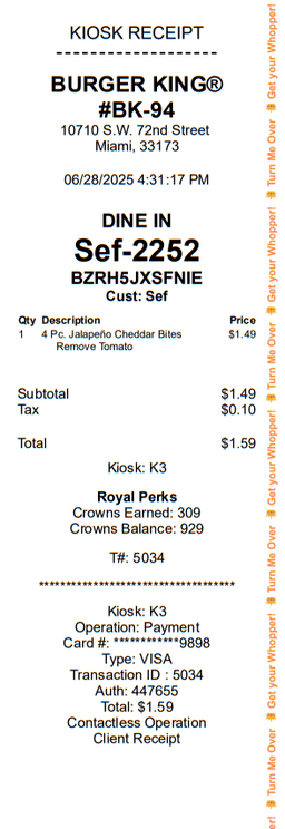 Fast food receipt generator - Create fast food receipt from multiple ...