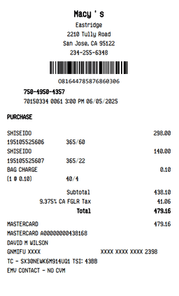 Store receipt generator - Create store receipt from multiple templates