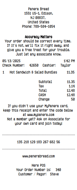 Fast food receipt generator - Create fast food receipt from multiple ...