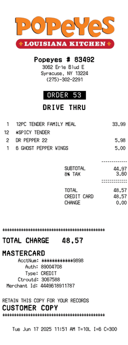 Fast food receipt generator - Create fast food receipt from multiple ...