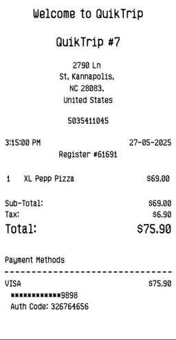 Fast food receipt generator - Create fast food receipt from multiple ...