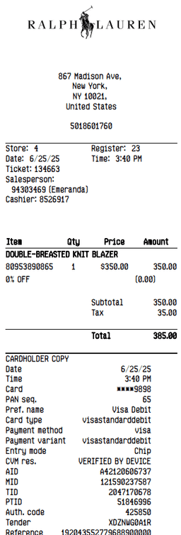 Ralph Lauren Order Status