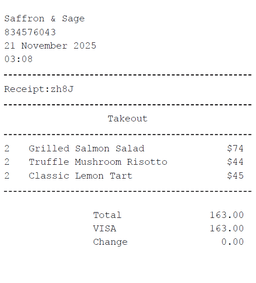 Restaurant receipt generator - Create restaurant receipt from multiple ...